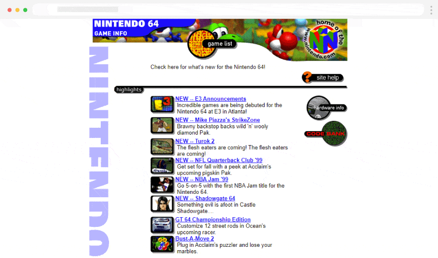 90s Website Design